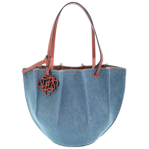 Loewe | Bags | Loewe Shell Tote Bag Small Blue X Brown | Poshmark
